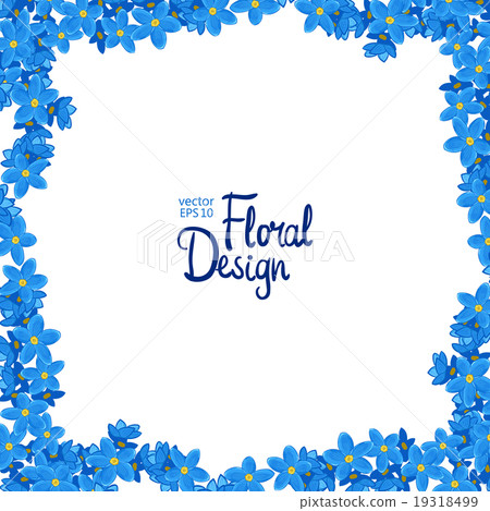 Vector frame with forget-me-not flowers - Stock Illustration [19318499 ...