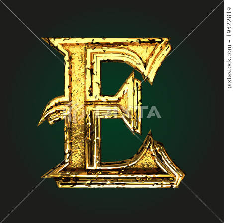 e vector golden letter - Stock Illustration [19322819] - PIXTA