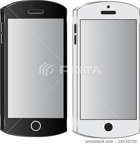 Two cell phone black and white. - Stock Illustration [19330730] - PIXTA