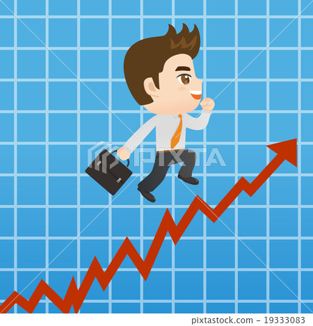 cartoon Businessman promots sales growth - Stock Illustration [19333083 ...