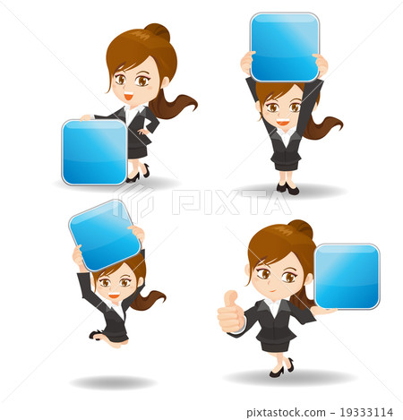 cartoon Business woman show App - Stock Illustration [19333114] - PIXTA