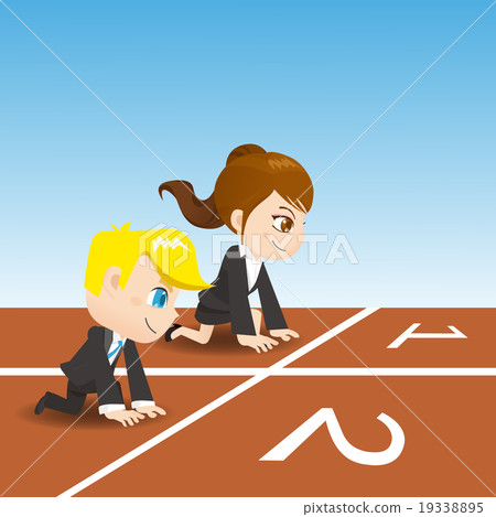 cartoon business people competing - Stock Illustration [19338895] - PIXTA