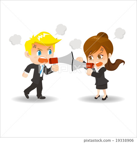 Cartoon illustration businesspeople arguing - Stock Illustration ...