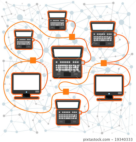 Abstract scheme of modern computer network - Stock Illustration ...