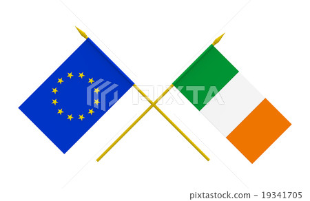 Flags, Ireland and European Union - Stock Illustration [19341705] - PIXTA