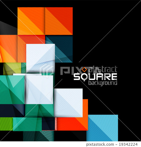 Glossy color squares on black. Geometric abstract - Stock Illustration ...