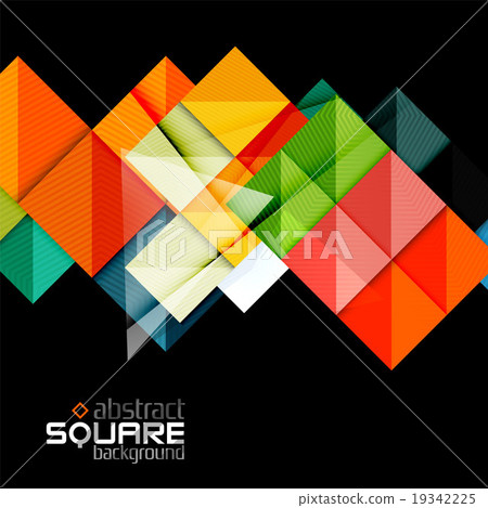 Glossy color squares on black. Geometric abstract - Stock Illustration ...