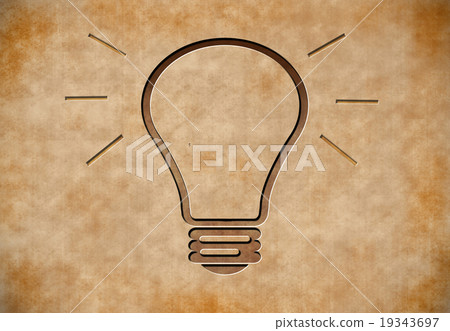 Carved light bulb on Vintage Old Paper Template - Stock Illustration ...