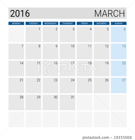March 2016 calendar - Stock Illustration [19355008] - PIXTA
