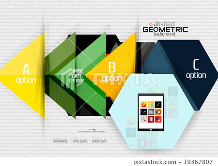 Abstract info banner with options, geometric paper - Stock Illustration ...