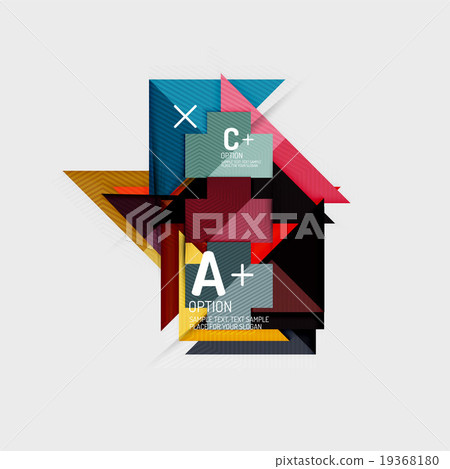 Paper style abstract geometric shapes with-插圖素材 [19368180] - PIXTA圖庫