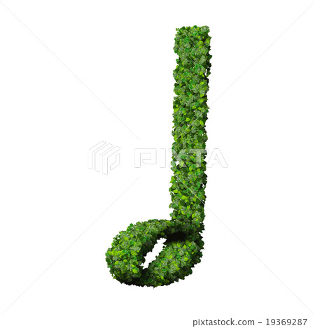 Musical note minim symbol made from green leaves - Stock Illustration ...