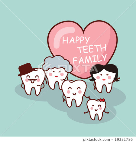 Happy cartoon tooth family - Stock Illustration [19381786] - PIXTA