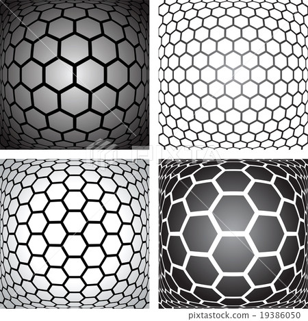 Hexagons patterns. Design elements set. - Stock Illustration [19386050 ...