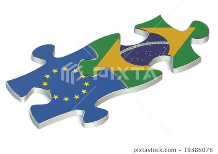 Brazil and EU puzzles from flags - Stock Illustration [19386078] - PIXTA