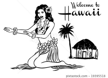 Hula dancer, vector - Stock Illustration [19395518] - PIXTA