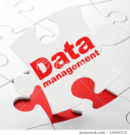 Data concept: Data Management on puzzle background - Stock Illustration ...
