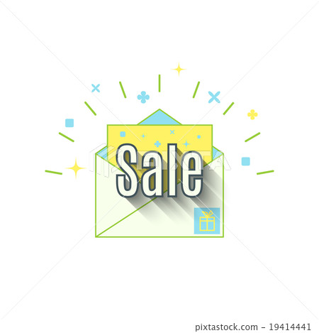 Vector sale envelope in modern flat design. Email - Stock Illustration ...