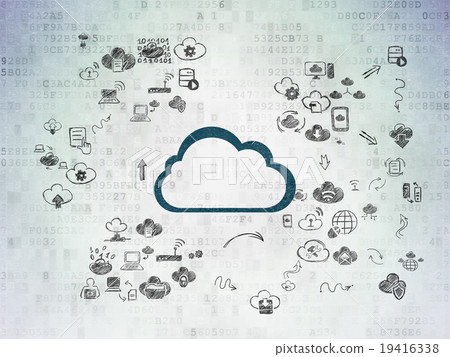 Cloud computing concept: Cloud on Digital Paper - Stock Illustration ...