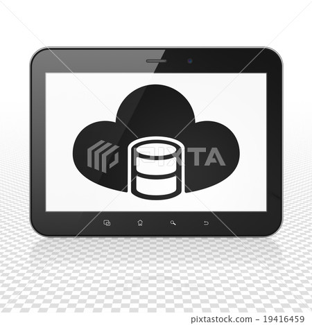 Programming concept: Tablet Computer with Database-插圖素材 [19416459 ...