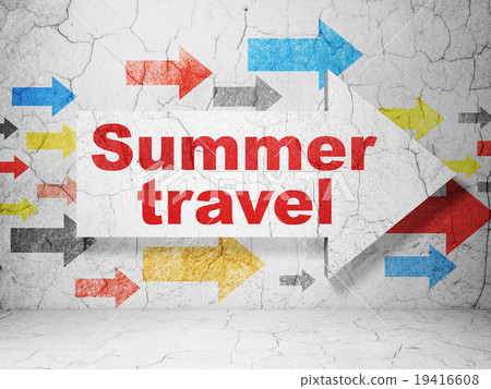 Vacation concept: arrow with Summer Travel on - Stock Illustration ...