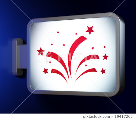 Holiday concept: Fireworks on billboard background - Stock Illustration ...