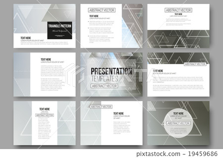 Set of 9 vector templates for presentation slides - Stock Illustration ...