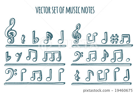 Doodle style musical notes background - Stock Illustration [19460675 ...