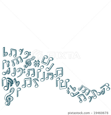 Doodle style musical notes background - Stock Illustration [19460678 ...