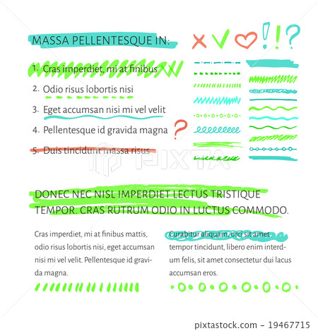 highlighter elements with text layout - Stock Illustration [19467715 ...