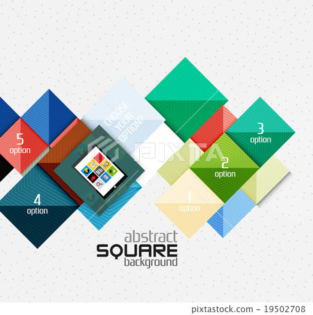 Geometric square shapes and infographic option-插圖素材 [19502708] - PIXTA圖庫