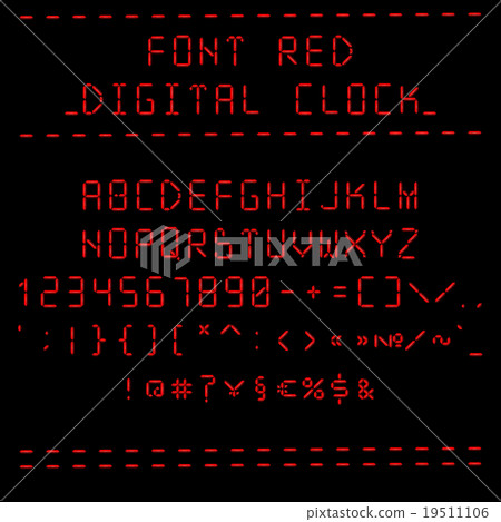Font red digital clock - Stock Illustration [19511106] - PIXTA