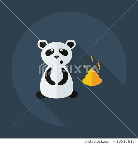 Flat modern design with shadow icons panda turd - Stock Illustration ...
