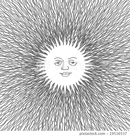 Abstract Sun with Curve Lines Rays Vector - Stock Illustration ...
