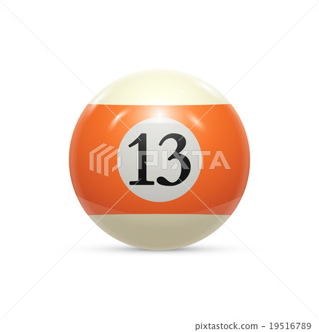 Billiard thirteen ball isolated on a white - Stock Illustration ...