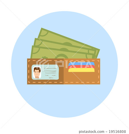 Flat Design Wallet with Money Vector - Stock Illustration [19516808 ...