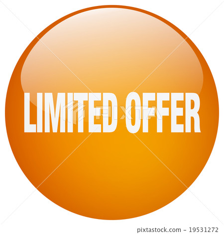 limited offer orange round gel push button - Stock Illustration ...