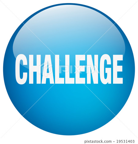 challenge blue round gel isolated push button - Stock Illustration ...