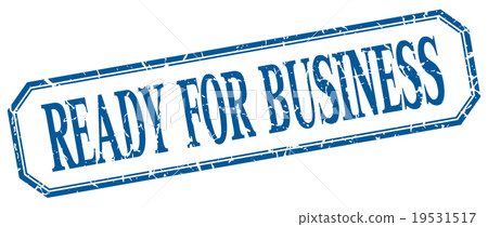 ready for business square blue grunge label - Stock Illustration ...