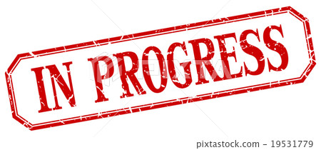 in progress square red grunge isolated label - Stock Illustration ...