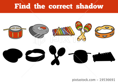 Find the correct shadow (musical instruments) - Stock Illustration ...