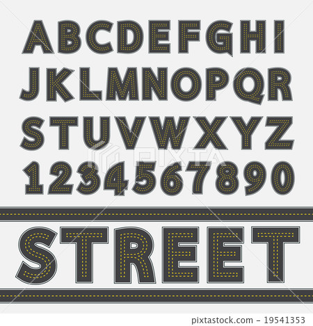 Street type font, Typography, Vector illustration - Stock Illustration ...
