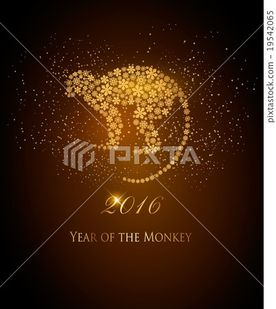 Happy New Year 2016 background with a monkey - Stock Illustration ...