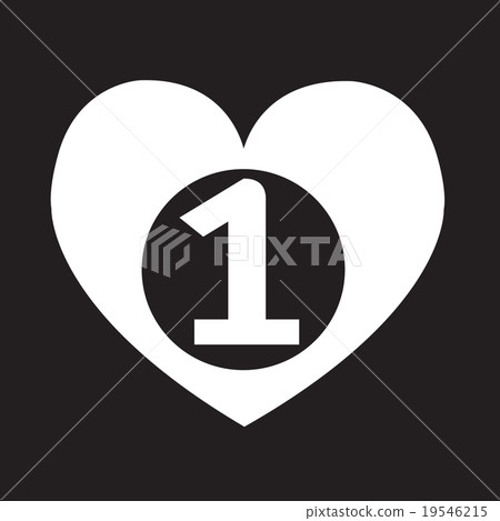 number one heart icon - Stock Illustration [19546215] - PIXTA