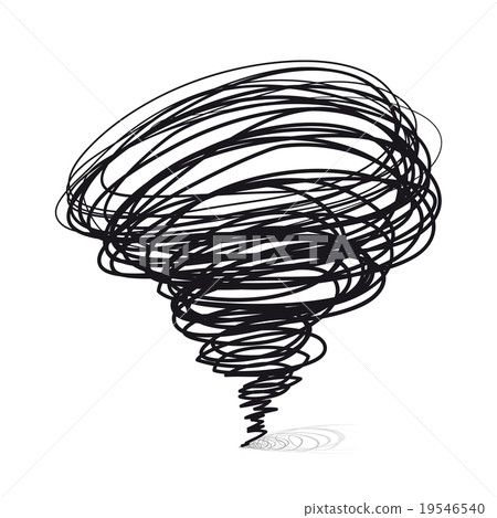 Vector hand-drawn illustrations. Cyclone tornado - Stock Illustration ...