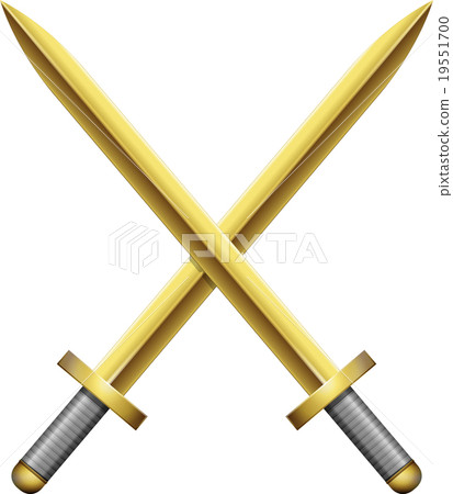 Two crossed golden swords - Stock Illustration [19551700] - PIXTA