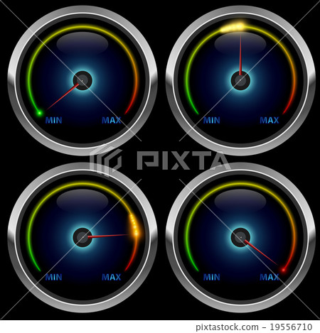 Colorful round meter gauge - Stock Illustration [19556710] - PIXTA