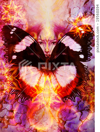 Beautiful Painting Goddess Woman with bird phoenix - Stock Illustration ...