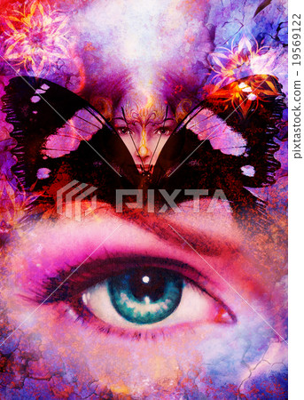 Beautiful Painting Goddess Woman with bird phoenix - Stock Illustration ...