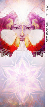 Beautiful Painting Goddess Woman with bird phoenix - Stock Illustration ...